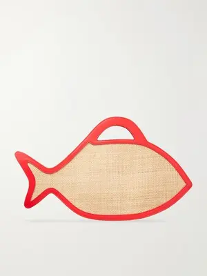 Staud Da Adolfo Cleo Raffia Fish Handbag