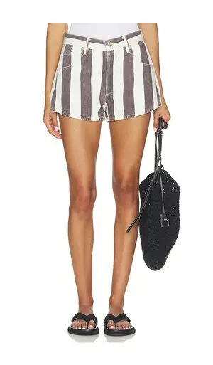 Citizens Of Humanity Abita Striped Denim Shorts - Brown