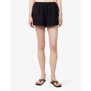 Dissh Cotton-blend Lace-hem Shorts