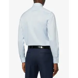 Boggi Milano Slim-fit Long-sleeved Stretch-cotton Shirt