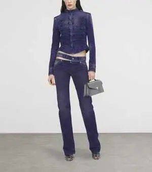 Alexander McQueen Slashed Zip Low-rise Bootcut Jeans