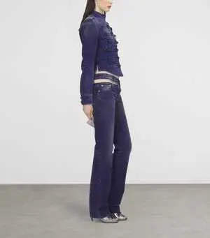 Alexander McQueen Slashed Zip Low-rise Bootcut Jeans