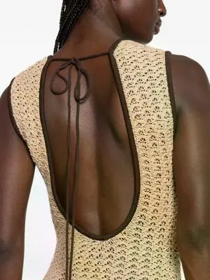 SIR. Crochet Knit Maxi Dress With Open Back