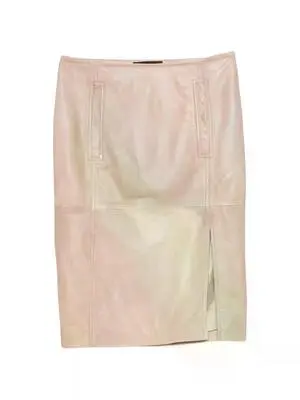 Pinko Leather Midi Skirt With Panel Detail