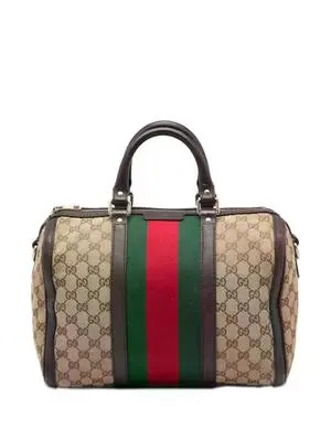 Gucci Gg Canvas Web Joy Boston Bag Satchel - Neutrals