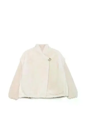 Moncler Faux Fur Textured Jacket - Neutrals