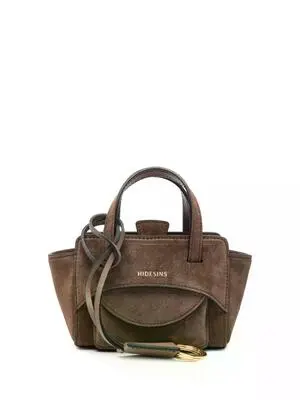 HIDESINS Mini Logo-print Suede Tote Bag - Brown