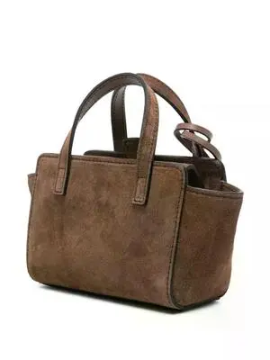 HIDESINS Mini Logo-print Suede Tote Bag