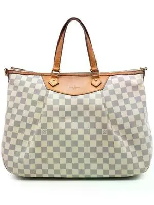 LOUIS VUITTON Damier Azur Siracusa Gm Satchel - White