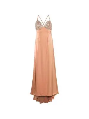 ALESSANDRO LEGORA Sequin-embellished Maxi Dress - Brown