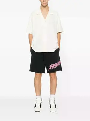 PURPLE BRAND Graphic Print Raw-cut Shorts