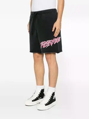 PURPLE BRAND Graphic Print Raw-cut Shorts