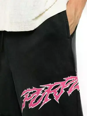 PURPLE BRAND Graphic Print Raw-cut Shorts