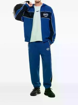 EA7 Logo-print Zip-up Hoodie - Blue