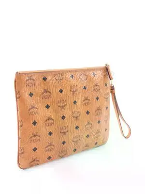 Mcm Visetos Leather Clutch Bag