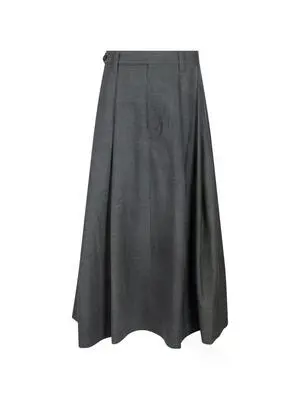 Brunello Cucinelli Pleated A-line Maxi Skirt