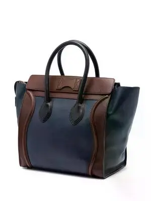 Celine Leather Luggage Tote Bag - Blue