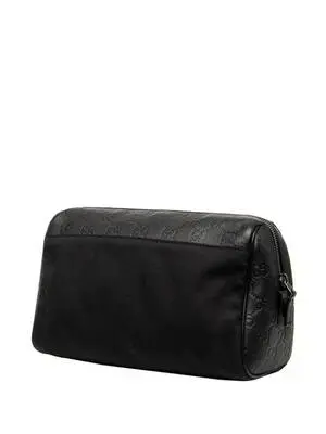 Gucci Nylon Clutch Bag With Embossed Leather Trim