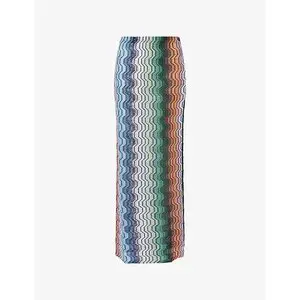 Missoni Wrap-over Lamé Knitted Maxi Skirt - Multi