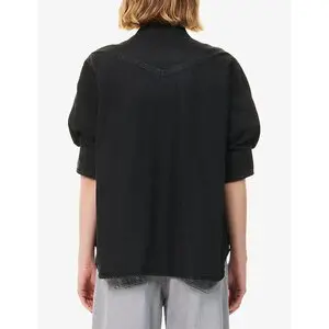 Sacai Layered Knit And Denim Top - Black