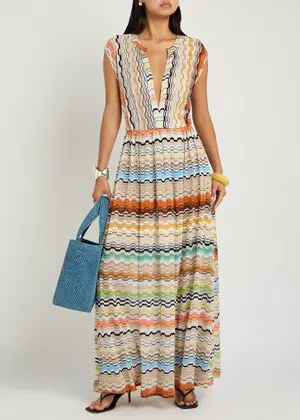 Missoni Zigzag Intarsia Fine-knit Maxi Cover-up Dress