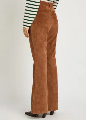 Moncler Flared-leg Corduroy Trousers - Brown