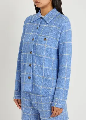 Guest In Residence Plaid Cashmere And Linen-blend Shirt