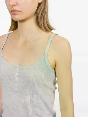 AAPE BY *A BATHING APE Henley Neck Button-up Tank Top - Grey