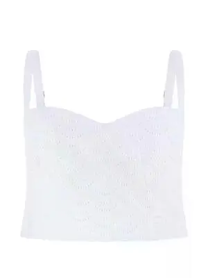 Guess Broderie Anglaise Cropped Top - White