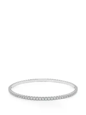 Diamond Essentials 14k White Gold 2 Carat Pavé-set Diamond Bangle - Silver