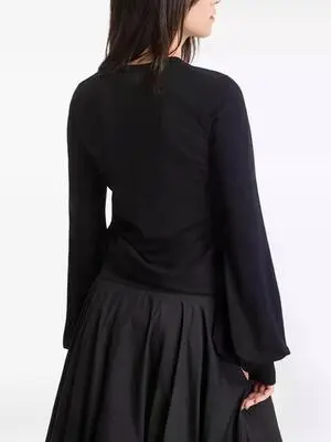 Y3 Cinched Drape Long-sleeve Top