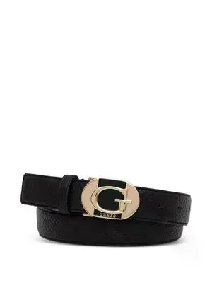 Guess Logo Plaque Pebbled Belt - Black