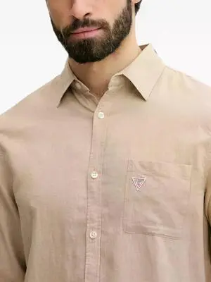 Guess Logo-patch Chest-pocket Shirt