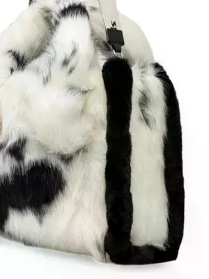 SPORTALM Faux-fur Cow-print Tote Bag - White