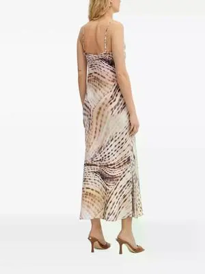 Guess Abstract Print Cowl Neck Midi Dress