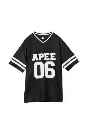 AAPE BY *A BATHING APE Logo-print Mesh V-neck T-shirt