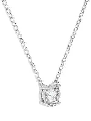 DIAMOND ESSENTIALS 14k White Gold Solitaire Diamond Necklace