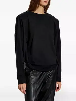 IRO PARIS Arum Padded Shoulder Top - Black