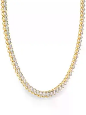 Diamond Essentials 14kt Yellow Pavé-set Diamond Tennis Necklace - Gold