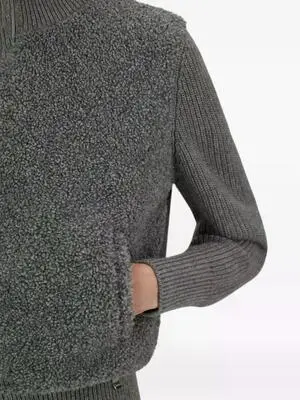 Herno Ribbed Knit Cardigan With Zip Fastening - Grey