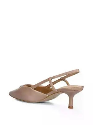 Guess Logo Plaque Slingback Pumps - Neutrals