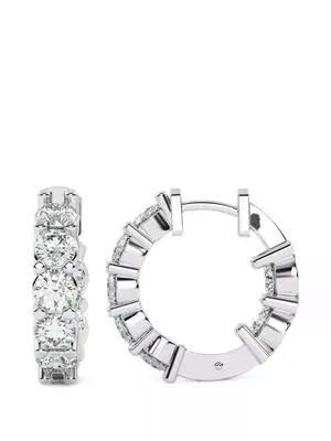 Diamond Essentials Diamond Hoop Earrings With Pavé-set Diamonds In 14kt White Gold