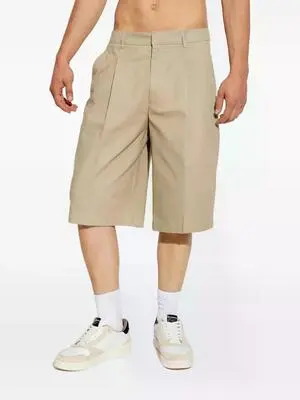 ALLSAINTS Castro Pleated Twill Shorts - Neutrals