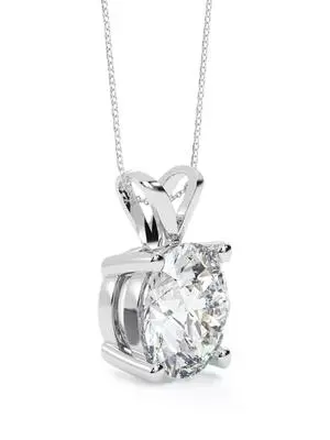 Diamond Essentials 14k White Gold 5 Carat Round-cut Diamond Solitaire Necklace