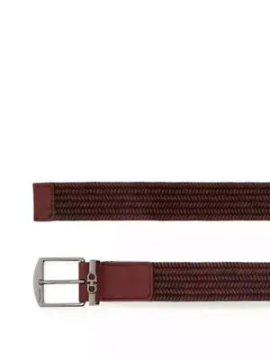 FERRAGAMO Woven Belt With Gancini Buckle