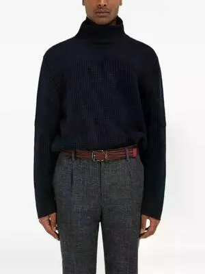 FERRAGAMO Woven Belt With Gancini Buckle