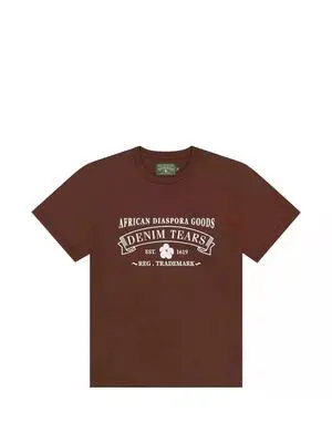DENIM TEARS Adg Graphic-detail T-shirt - Brown
