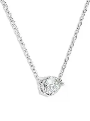 DIAMOND ESSENTIALS 14k White Gold Pear-cut Diamond Necklace - Silver