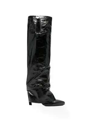 Attico Leather Boots - Black