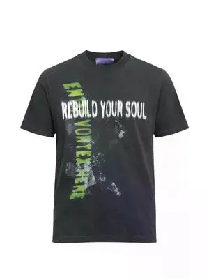 B WOOD Rebuild Your Soul Graphic-print T-shirt - Black
